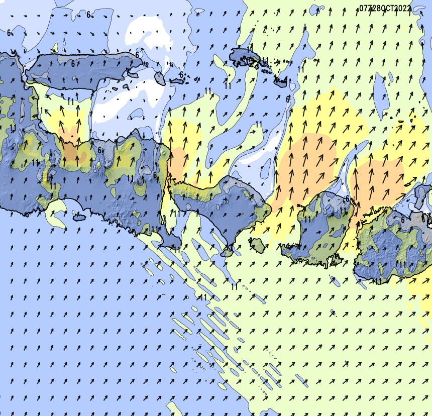 Bali High Resolution Wind Chart | SURFLINE.COM